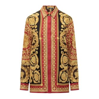 Versace Femme, Blouses et Chemises, Multicolore, Taille: 38 FR Chemise en soie Barocco