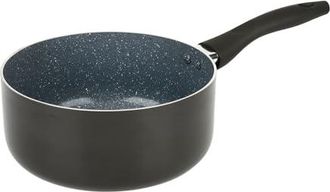 Crealys 529581 Aluminium-Kasserolle Autan &Oslash; 20 cm, H 9 cm - gesunde Antihaftbeschichtung aus Keramik in Steinoptik - Farbe Grau - hitzebest&auml;ndiger Griff aus S