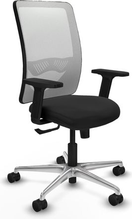 Piqueras y Crespo Schwarzer B&uuml;rostuhl Zulema mit 2D-Armlehnen, h&ouml;henverstellbare Lendenwirbelst&uuml;tze, ausgestattet mit 3 Positionen und Schneidschaum, mit Rollen von 65 