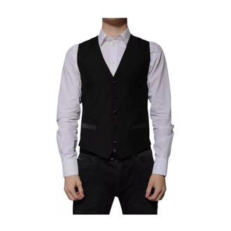 Dolce & Gabbana Elegante Schwarze Formale Weste - - Suits - Herren - Schwarzk - M