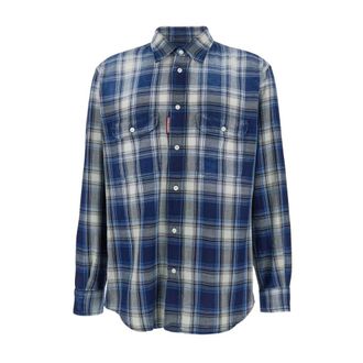 Dsquared2 Blaues Klassisches Baumwollhemd - - Shirts - Herren - Blau - L