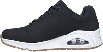 Skechers Uno Stand on Air Baskets pour Femme, Black White Durabuck/Mesh, 38 EU Large