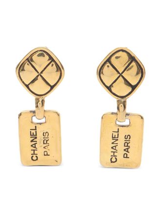 Chanel boucles doreilles à logo (1986-1988)
