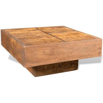 vidaXL Couchtisch Braun Quadratisch Massivholz Mango Vidaxl