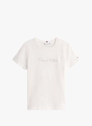 Tommy Hilfiger T-shirt &agrave; col ras-du-cou et logo brod&eacute;