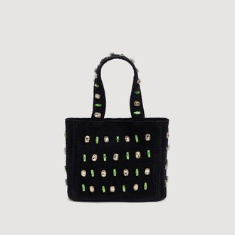 Sandro Stricktasche mit Schmucksteinen