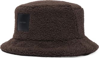 Calvin Klein Hut Calvin Klein All-Over Sherpa W/ Patch Bucket LV04F5097G Dunkelbraun