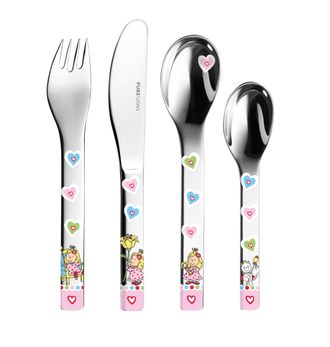 Puresigns ONE Nelia Kinderbesteck Prinzessin Edelstahl Poliert Silber 4-teilig