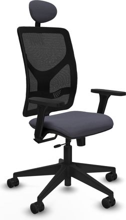 Piqueras y Crespo 24-Stunden-B&uuml;rostuhl mit 3D-Armen, h&ouml;henverstellbarer Lendenwirbelst&uuml;tze und festem Kopfteil, ausgestattet mit Syncro/Traslack und Schneideschaum, Sch