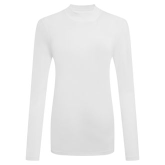 Craghoppers T-Shirt f&uuml;r Damen, Stehkragen, Nosilife, Emblem, Lang&auml;rmlig (Wei&szlig;)