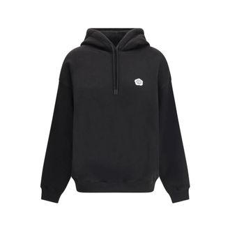 Kenzo Oversized Hoodie mit Blumen-Logo-Patch - - Sweatshirts & Hoodies - Damen - Schwarzk - M