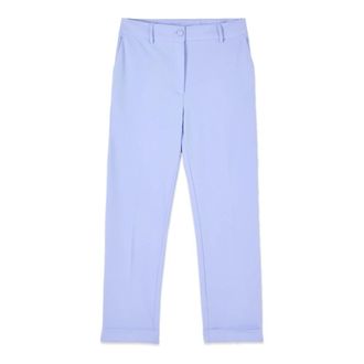 Oltre Cropped-Hose aus Cr&ecirc;pe-Gewebe - - Trousers - Damen - Blau - M
