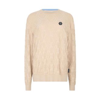 Philipp Plein Pullover Rundhals LS - - Knitwear - Herren - Beige - L