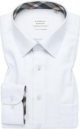Eterna Bügelfreies Twill-Hemd mit Ausputz, Modern Fit in