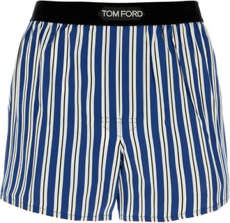 Tom Ford Homme, Sous-v&ecirc;tements, Bleu, Taille: M Boxer imprim&eacute; en satin stretch