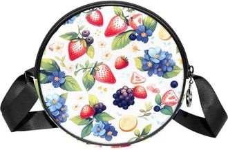 Generic Sac &agrave; bandouli&egrave;re Circle pour femme, petit sac &agrave; bandouli&egrave;re color&eacute; avec fermeture &eacute;clair, bretelles r&eacute;glables, sac &agrave; main rond d&eacute;contract&eacute; pour femme