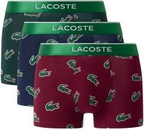 Lacoste Lot de 3 boxers imprim&eacute;s en coton m&eacute;lang&eacute;