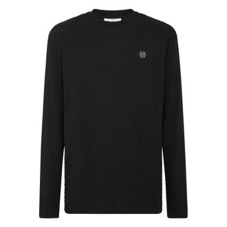 Philipp Plein Homme, Tops, Noir, Taille: 4XL T-Shirt Col Rond