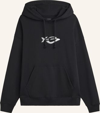 Yohji Yamamoto Y-3 Liquid Logo Kapuzenjacke, French Terry schwarz