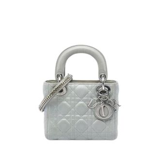 Dior Sac Mini Lady Dior Pr&eacute;-owned - Femme - Pre-owned - Gris - Taille: ONE Size