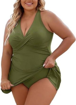 Generico Maillot de bain femme soutien-gorge int&eacute;gr&eacute; Beachwear Piscine Maillots de bain &eacute;l&eacute;gant sexy Surf Maillots de plage Une pi&egrave;ce Swimwear Ruched Grande ta