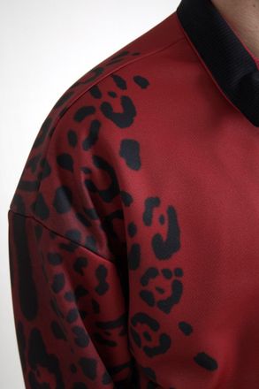 Dolce & Gabbana Leopard-Print Polyester Bomber Jacket - Red