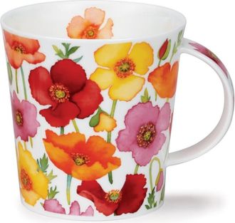 Dunoon Caingorm Floral Fiesta Poppy Becher aus feinem Knochenporzellan, 0,48 l