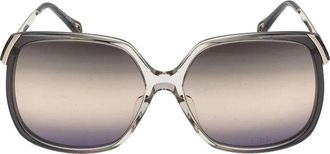 Chlo&eacute; Femme, Accessoires, Gris, Taille: 60 MM Lunettes de soleil carr&eacute;es oversize