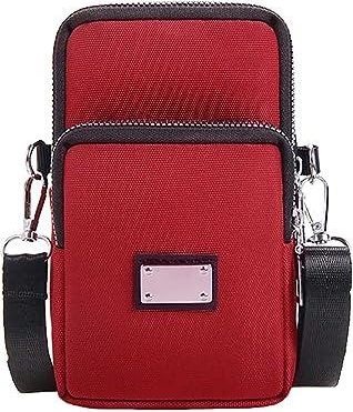 Generic Sac &agrave; bandouli&egrave;re polyvalent de couleur unie pour t&eacute;l&eacute;phone portable, sac &agrave; langer vertical pour adolescente, Rouge, taille unique