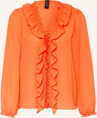 Marc Cain Bluse Mit R&uuml;schen Und Volants rot