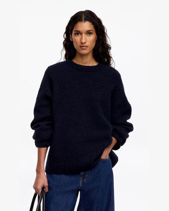 Arket Pullover Aus Alpakawolle Und Wolle -Blau