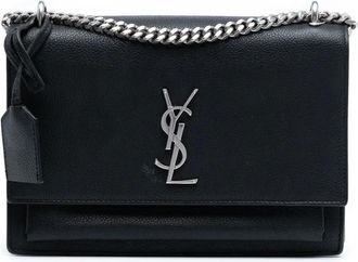 Saint Laurent 2016 mittelgroße Monogram Sunset Umhängetasche - Schwarz