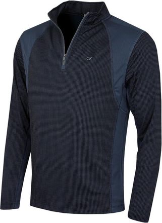Calvin Klein Herren Micro Grid CK 1/2 Zip Pullover - Marine/Slate - XXXL