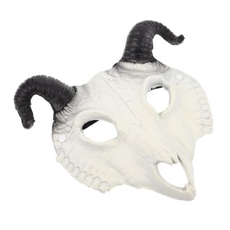 Holibanna D&auml;monen Ziegenmaske aus PU Realistische Ebene Cosplay Maske mit H&ouml;rnern Wei&szlig;e Halloween Partymaske f&uuml;r Erwachsene