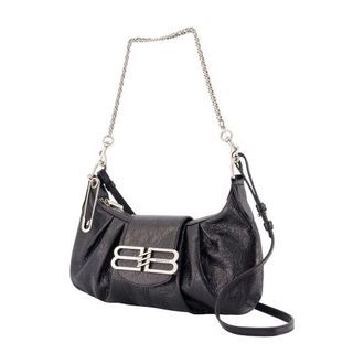 Balenciaga Womens Shoulder Bag Black Lambskin