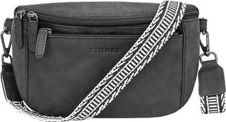 STILORD Iowa Sac Banane Femme Cuir Sacoche Ceinture Bandoulière Chic Loisirs Festival Vintage Style Boho Avec une ceinture tressée très tendance Couleur:antra