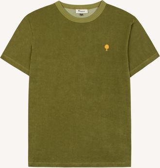 Faguo T-shirt velours kaki fonc&eacute; - LUGNY