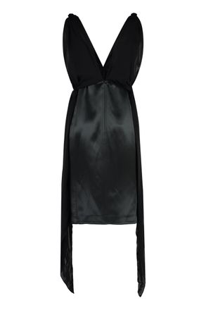 Bottega Veneta Womens Silk Midi Dress Green