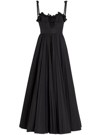 Giambattista Valli robe en coton à coupe longue - Noir