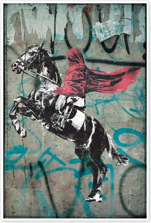 Posterlounge Banksy - Napoleon Crossing Alps Poster von Pineapple Licensing 20 x 30 cm T&uuml;rkis Wandbilder Wanddeko
