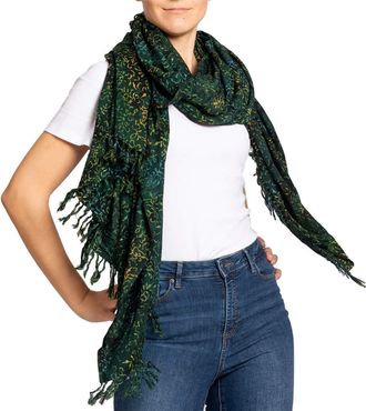 Panasiam Scarf Batik 190x116cm, B203 motley green