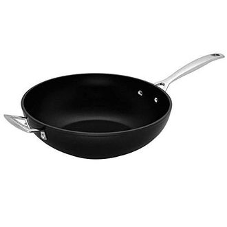 LE CREUSET Le Creuset Poêle Wok Anti-Adhérente en Aluminium Forgé, 30 cm, Anthracite/Argenté,51104300010202
