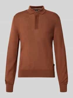 HUGO BOSS Regular Fit Poloshirt aus reiner Wolle Modell Lancione