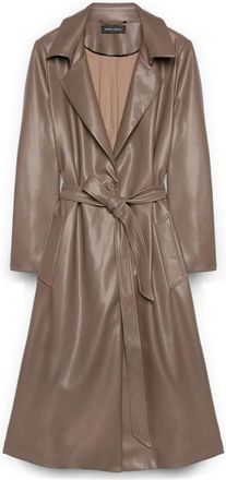 Fiorella Rubino Femme, Manteaux, Gris, Taille: 48 FR Long trench coat avec ceinture &agrave; la taille