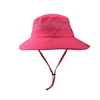 Generic Chapeau de plage - Chapeau de soleil - Avec large bord - Imperm&eacute;able - Pliable - Pour personnes &acirc;g&eacute;es, Rose, M