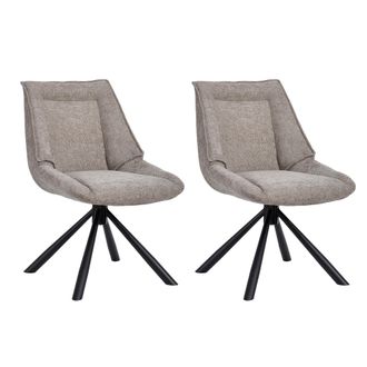 Duhome 2er Set Esszimmerstuhl Chenille Schminktischstuhl 180&deg; Drehbar Automatische R&uuml;ckstellfunktion Lounge Stuhl Modern f&uuml;r Wohnzimmer Schlafzimmer B&uuml;ro, Gr