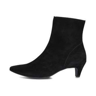 Paul Green Schwarze Wildleder Stiefeletten mit Kitten-Absatz - - Shoes - Damen - Schwarzk - 38 1/2 EU