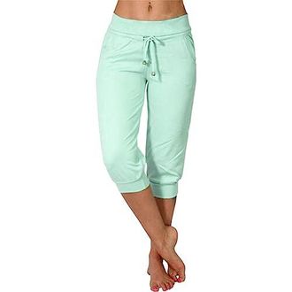 Generic Pantalon Capri pour femme 3/4 - Stretch - Pantalon de randonn&eacute;e d&eacute;t&eacute; 3/4 - Pantalon de sport - Pantalon de jogging - Barmuda - Pantalon d&eacute;t&eacute; - Longueu