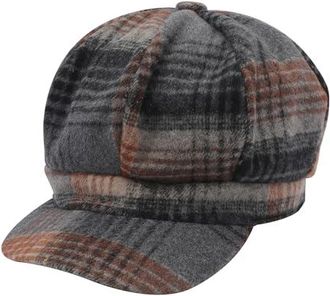 ZLYC ZYLC Casquette Chaude &agrave; visi&egrave;re B&eacute;ret Bonnet dhiver Bonnet Ballon Design Classique, Motif &agrave; Carreaux Marron et Gris, Taille Unique