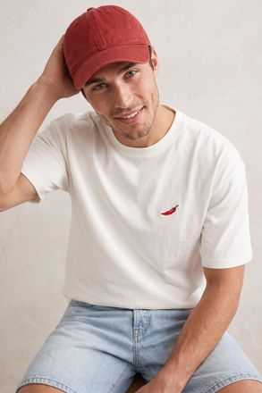 Trendyol MAN Jungen Ecru Bestickt Kurz Oversize T-Shirts